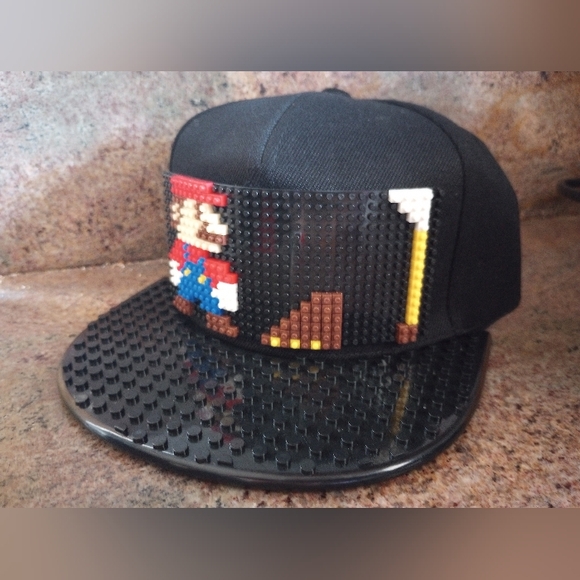 brix-brand | Other | Adult Super Mario Custom Lego Hat Black | Poshmark